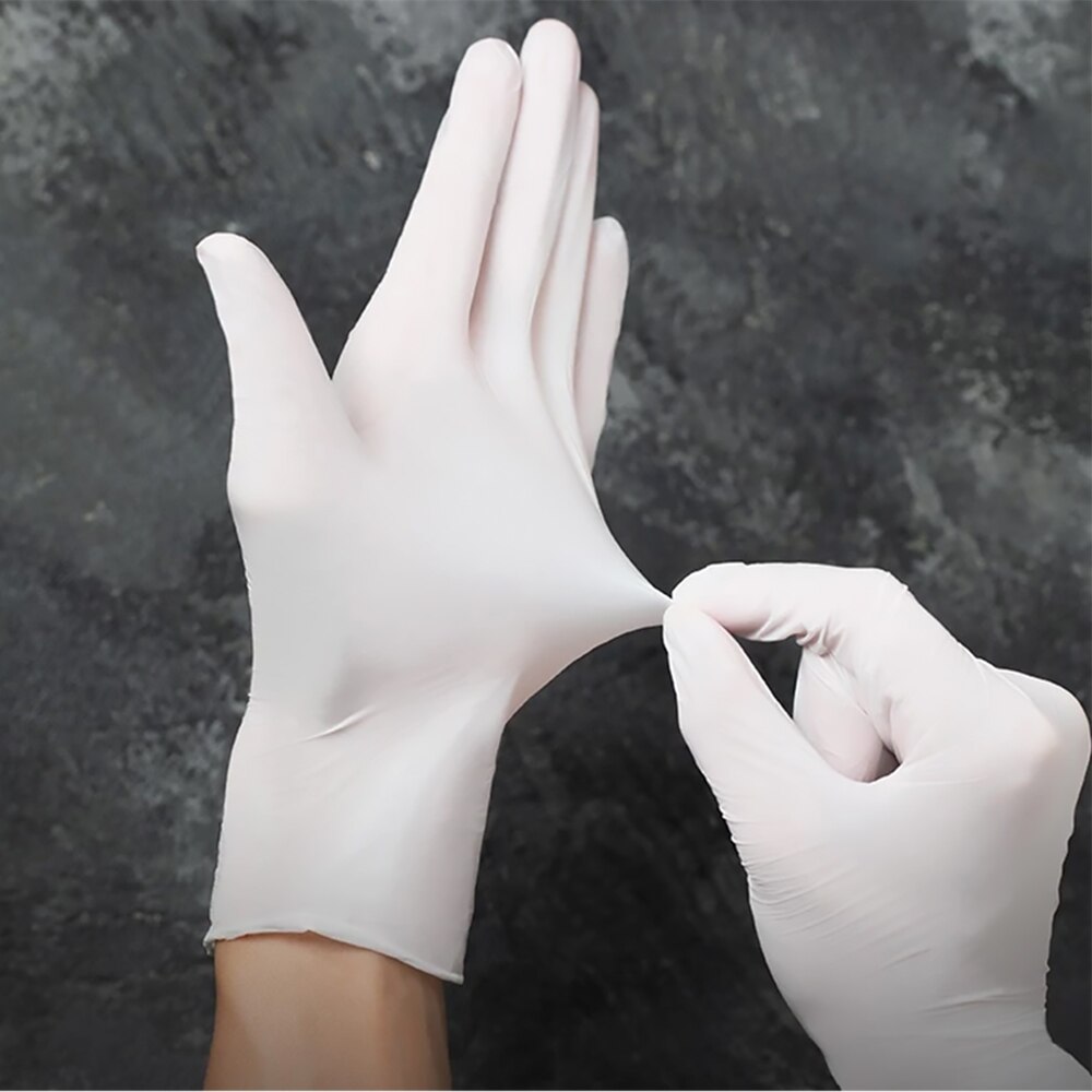 100pcs Disposable Latex Gloves White Acid and Alka... – Grandado