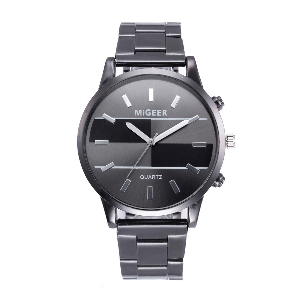 Man Stainless Steel Analog Alloy Quartz Wrist Watc... – Grandado