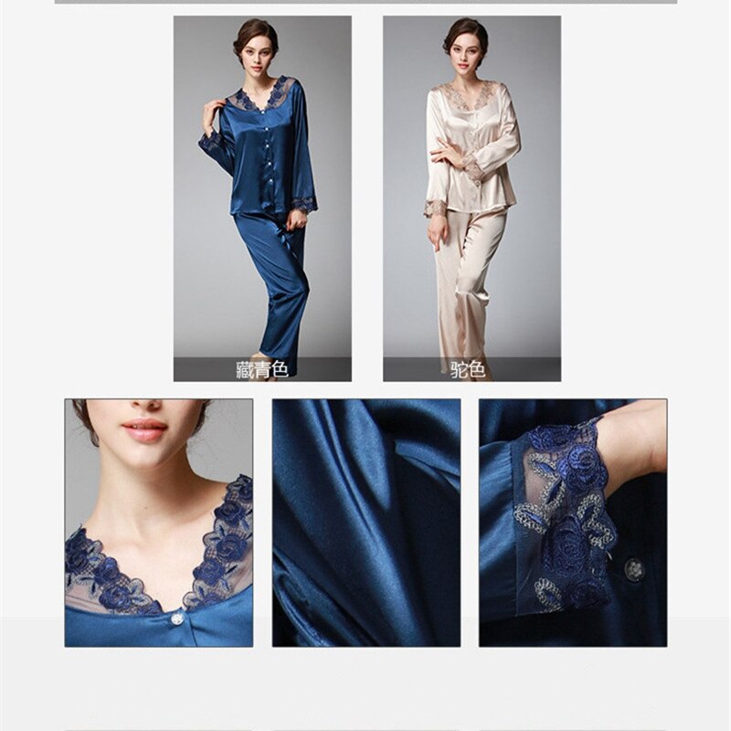 JULY'S SONG Big Size Woman 2 Piece Faux Silk Pajam... – Grandado