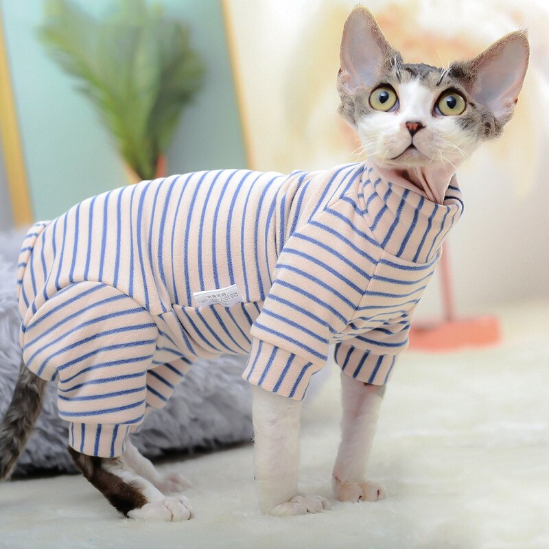 Sphynx Cat Clothes Cotton Kitten Cat Jumpsuit Wint... – Grandado