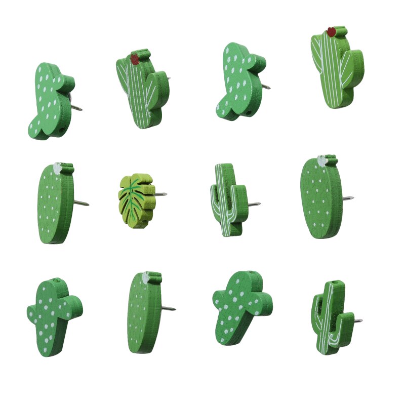 30Pcs Cactus Push Pins Palm Leaf Push Pins Wooden ... – Vicedeal