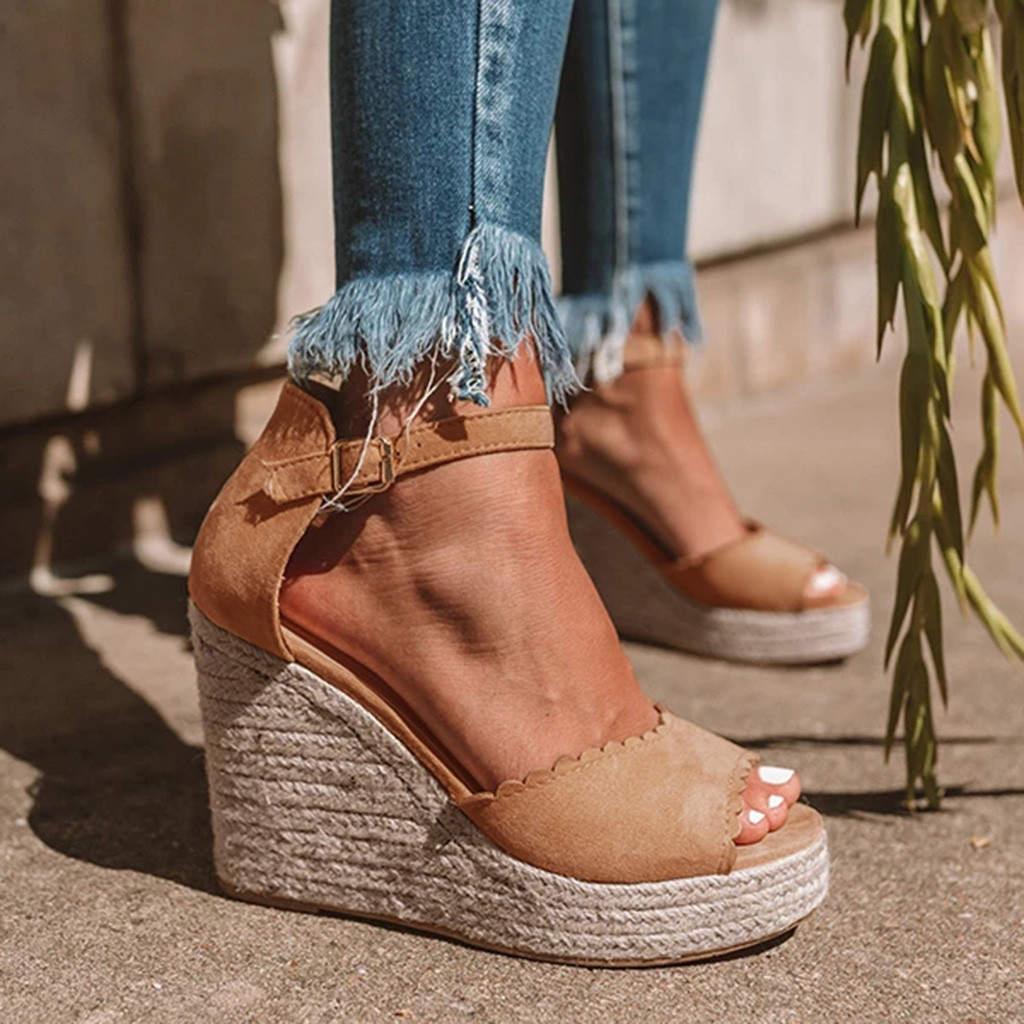 Women's Ladies Peep Toe Summer Wedges sansals Open... – Vicedeal