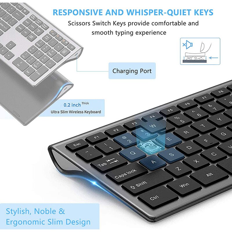 SeenDa Rechargeable 2.4G Wireless Keyboard Ultra S... – Grandado SeenDa Rechargeable 2.4G Wireless Keyboard Ultra S... – Grandado