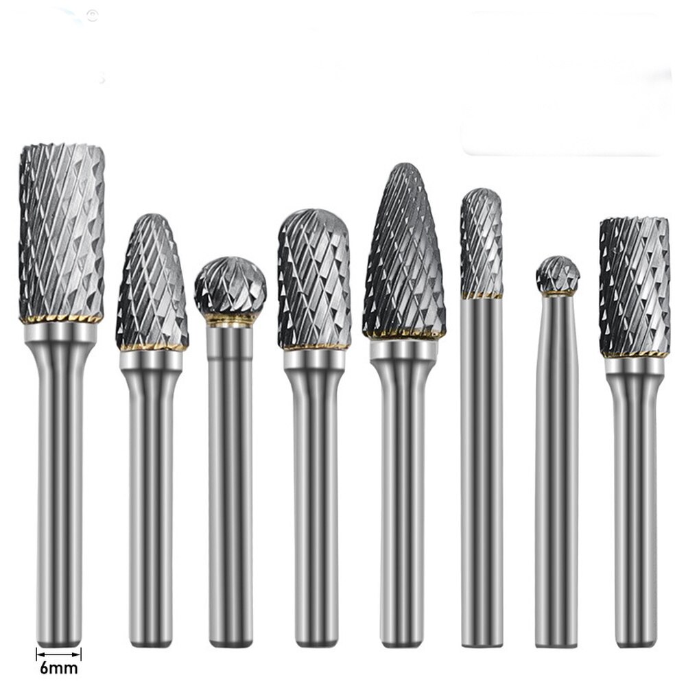 8pcs 1/4" 6mm Shank Double Cut Carbide Rotary Burr... – Grandado