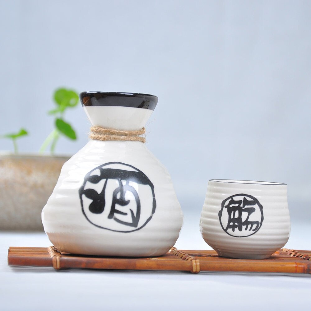 1 Set Japanese-type Sake Bottle Cup Set Ceramic Ha... – Vicedeal