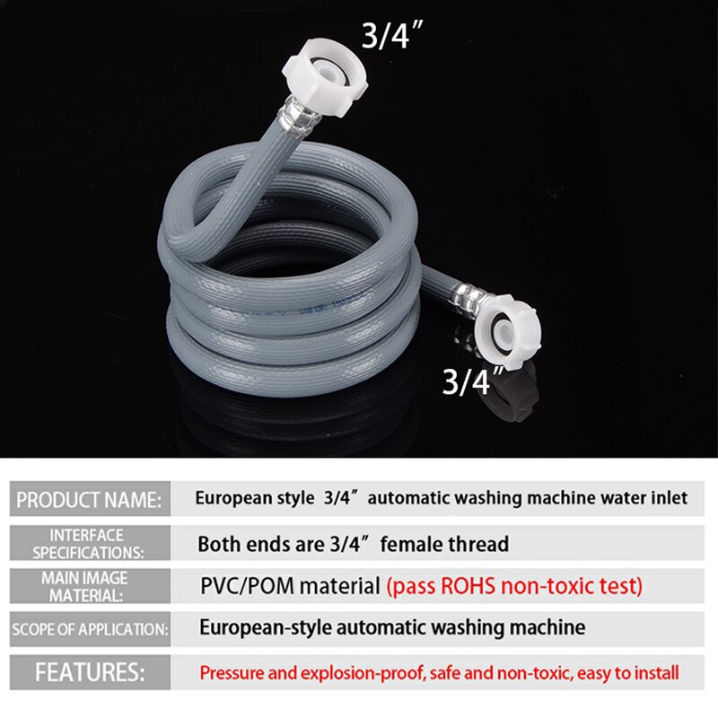 Drum Washing Machine Water Inlet Pipe 3/4" Female ... – Grandado