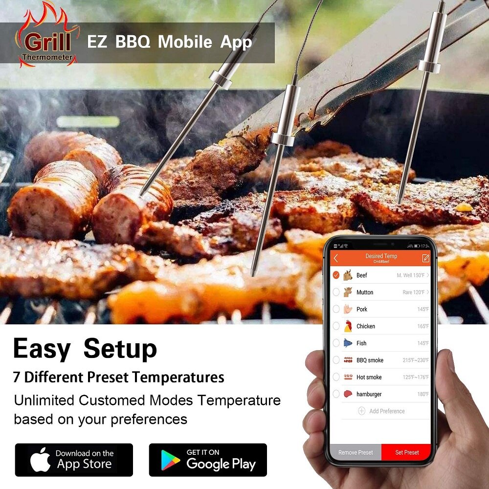 Airmsen Draadloze Bluetooth Thermometer Remote Dig... – Grandado