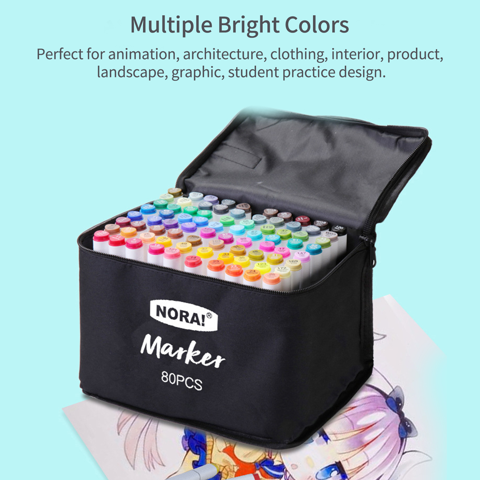 30/40/60/80 Stks/set Alcohol Markers Set Dubbele G... – Vicedeal