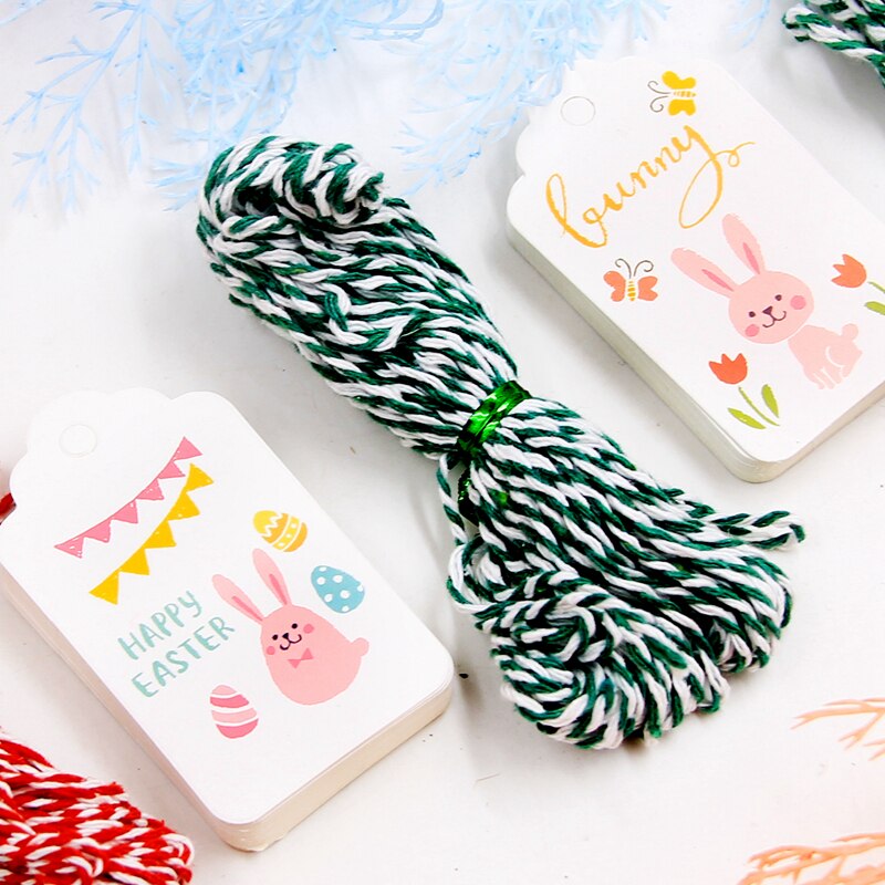 50PCS Easter Kraft Paper Tags With Rope Bunny Labe... – Grandado