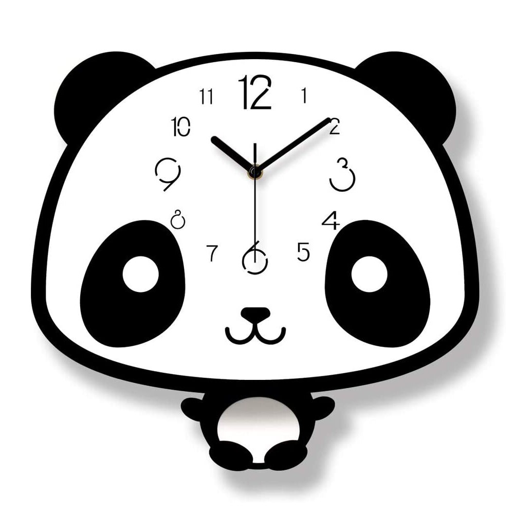 Cartoon Swing Panda Wall Clock Pendulum Wall Clock... – Grandado