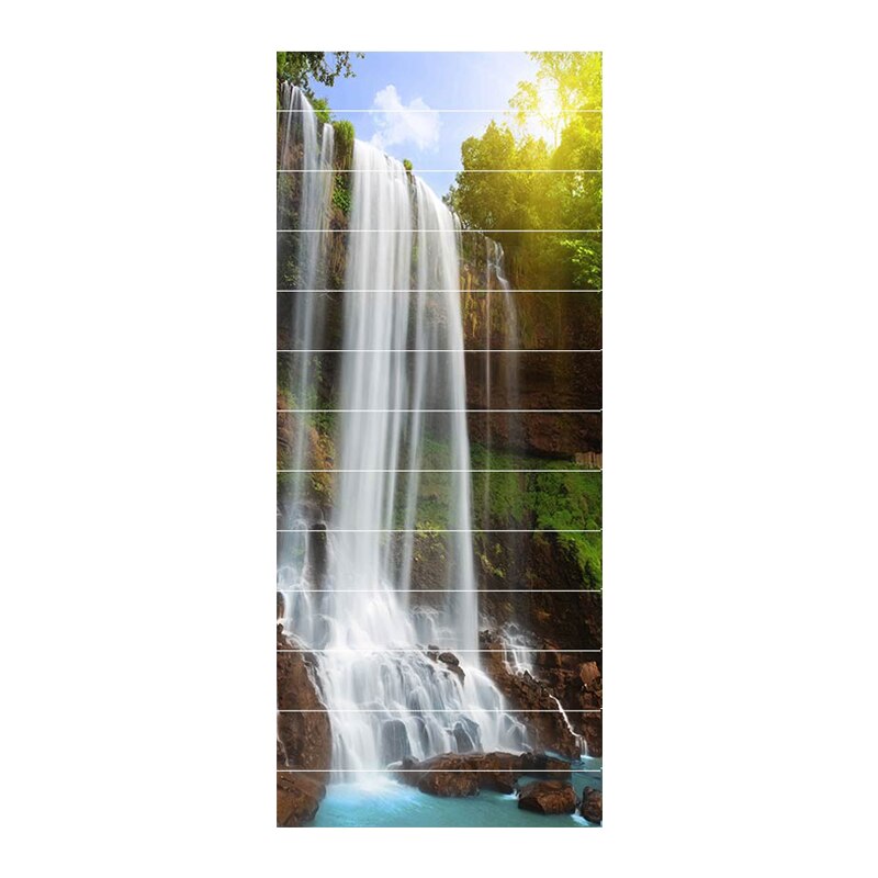 PVC wallpaper waterfall scenery simple 13 pieces o... – Vicedeal