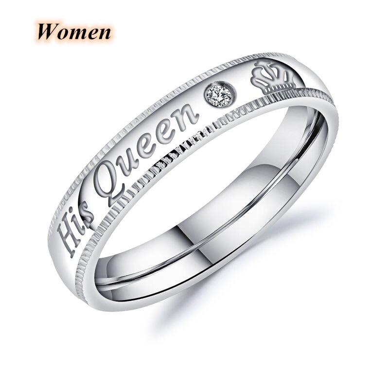 Stainless Steel Couple Rings Her King and His Quee... – Grandado