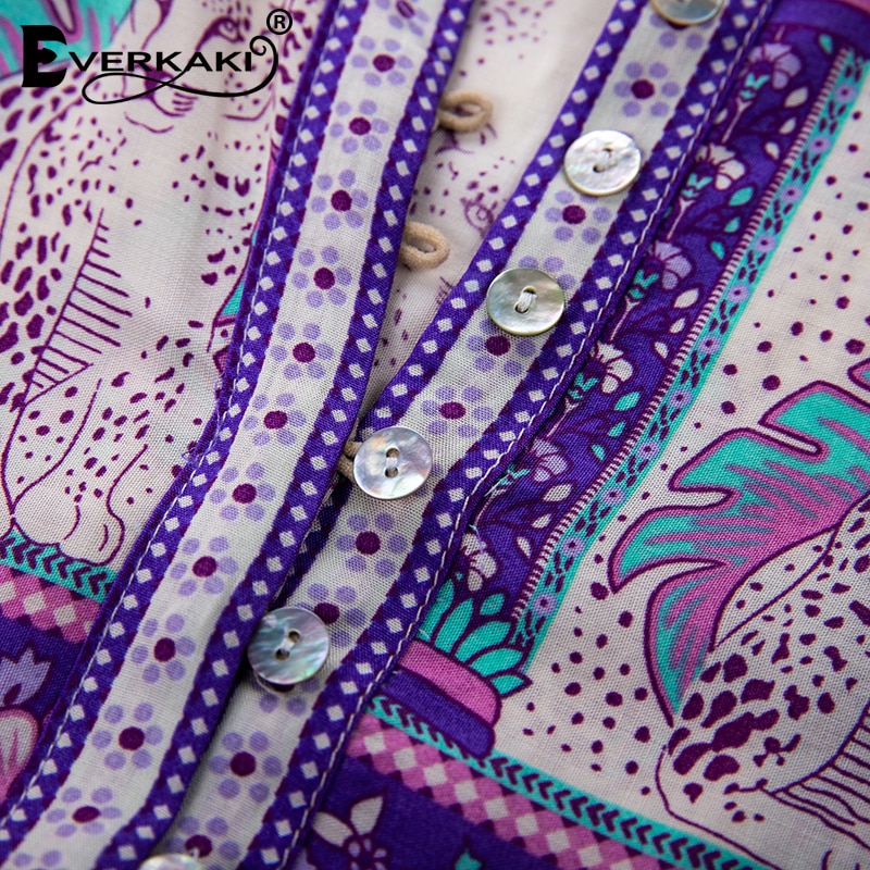 Everkaki Boho Gypsy Print Blouse Vrouwen Tops Kato... – Grandado