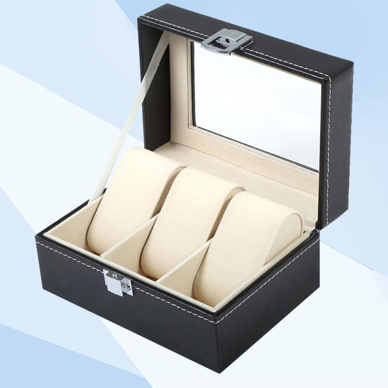 3 Grids Leather Watch Storage Box Simplicity High-... – Grandado