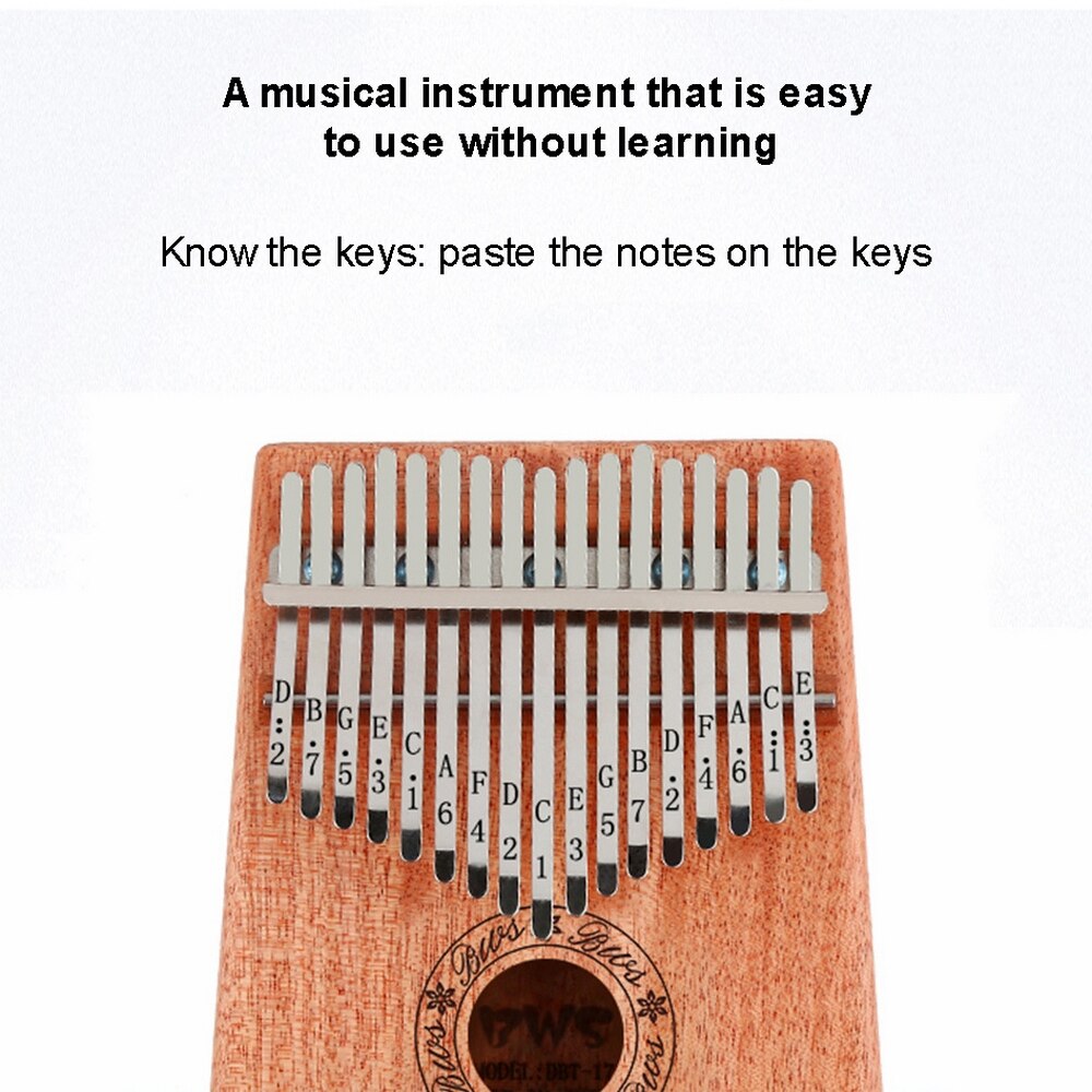 kalimba 17 Key Mahogany Thumb Piano Mbira Musical ... – Grandado