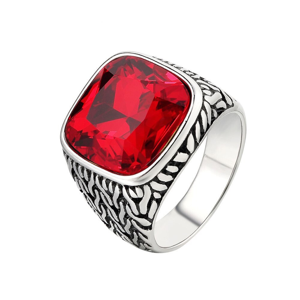 Retro Big Red blue yellow Stone Pattern Rings for ... – Grandado