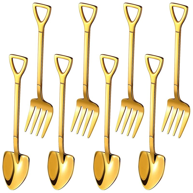 8 Pieces Shovel Spoon Fork Shovel Coffee Handle De... – Grandado