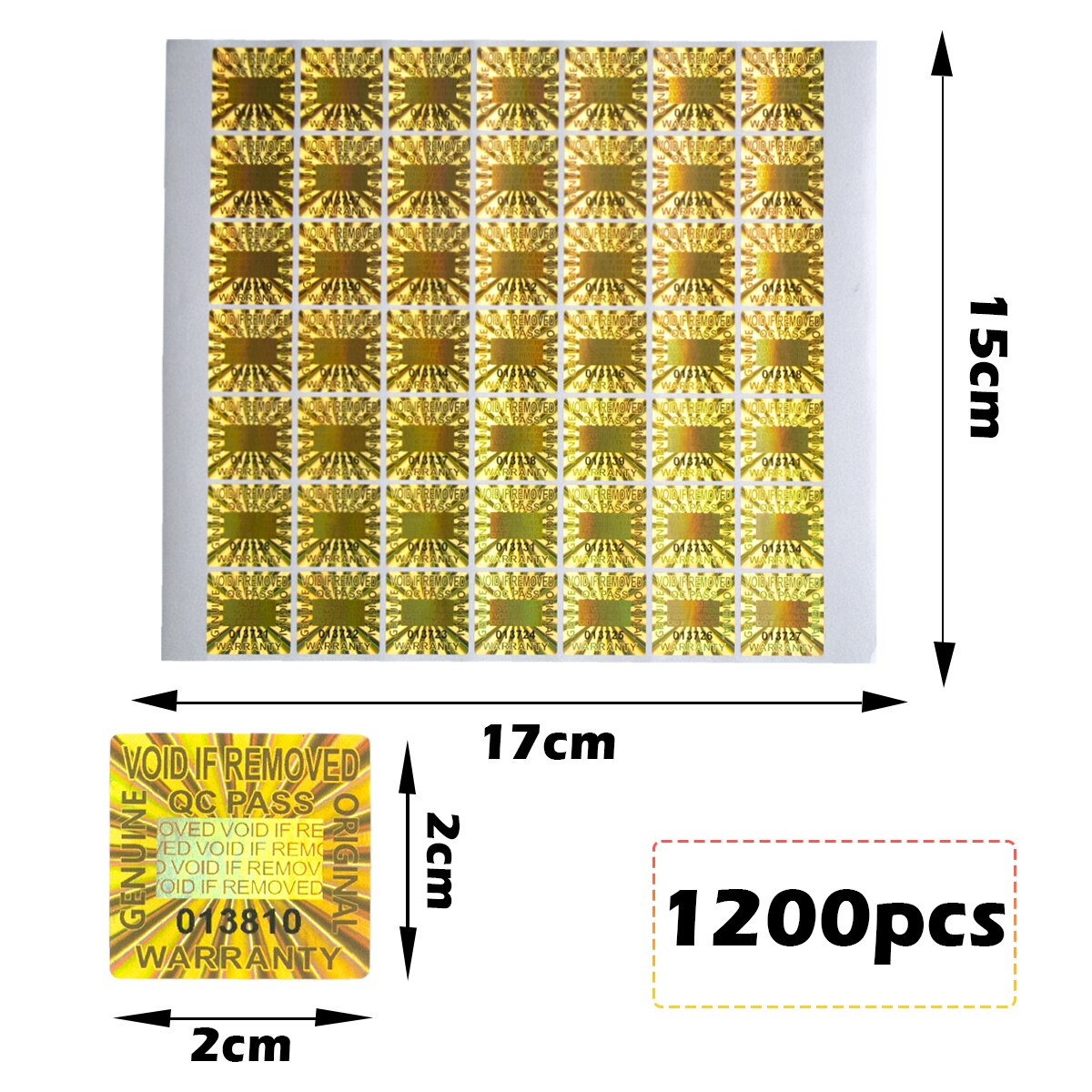 20x20mm Gold Stickers warranty void sticker Tamper... – Vicedeal