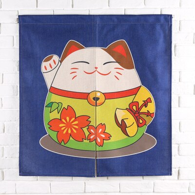 Taiwan Japan style Chinese fortune cat door curtai... – Grandado