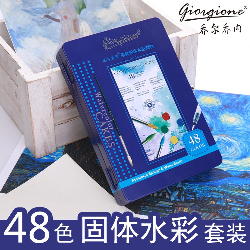 Solid Watercolor Paint Set, 12 18 24 36 48 Water C... – Grandado