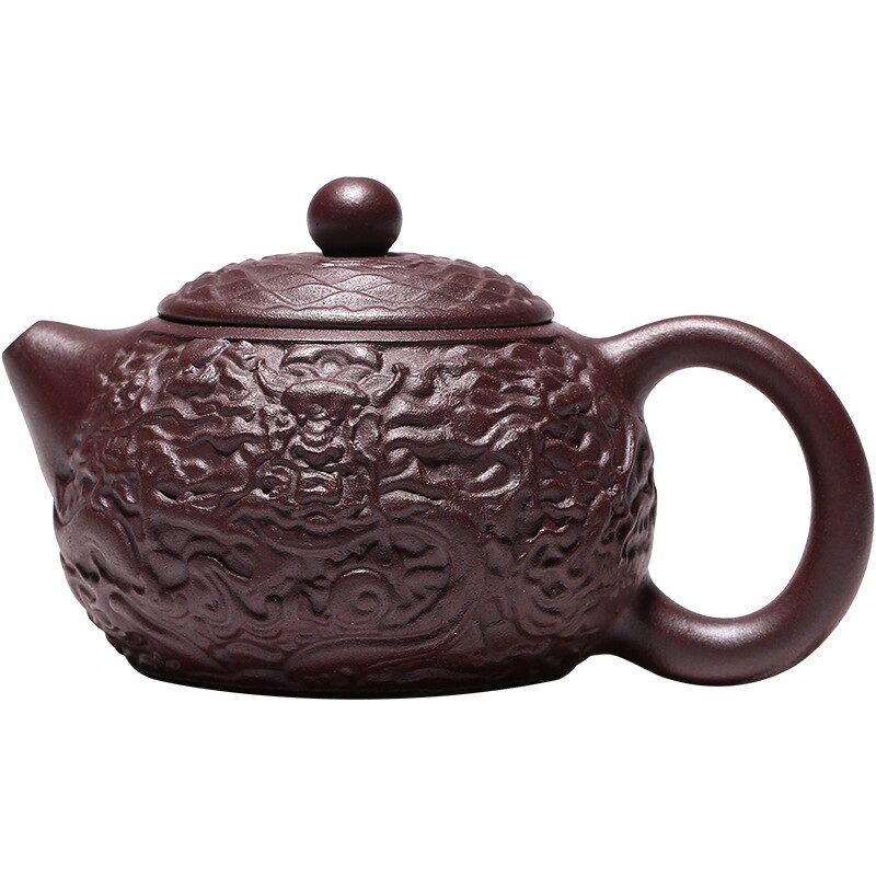 Yixing teapot raw purple clay hand carved dragon b... – Grandado