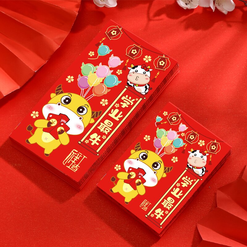 6 / 10 PCS 2021Chinese Lucky Red Envelope Cartoon ... – Grandado
