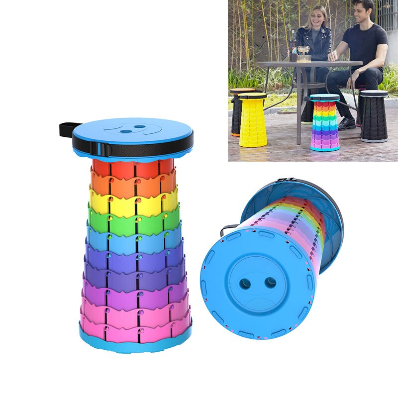 Retractable Rainbow Camping Stool Chair Outdoor Lo... – Grandado