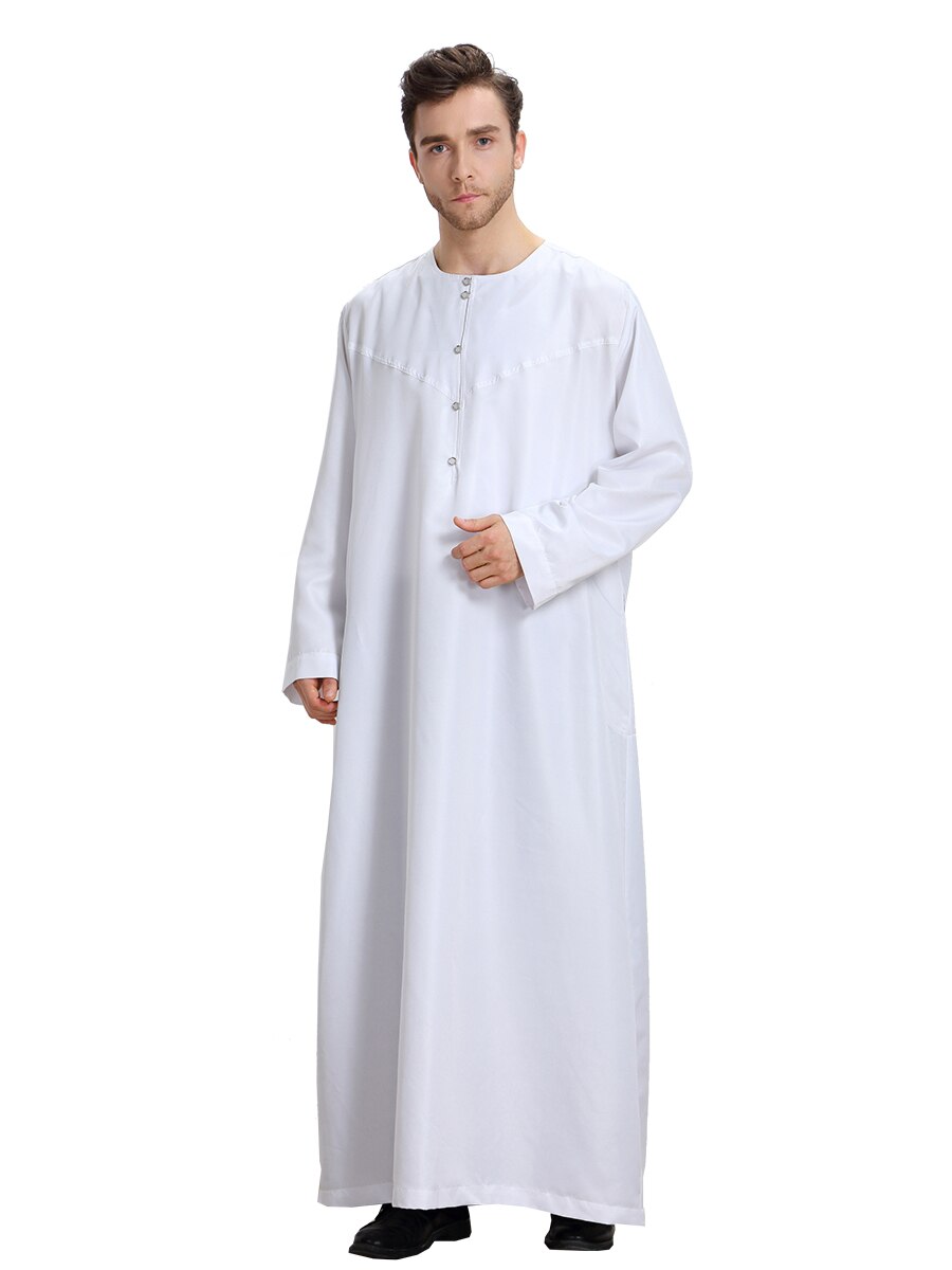 Saudi Arab Thobe Men Kaftan Abaya Robe Thoub Daffa... – Vicedeal