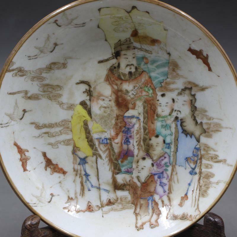 CHINESE OLD MARKED FAMILLE ROSE FU LU SHOU THREE G... – Grandado