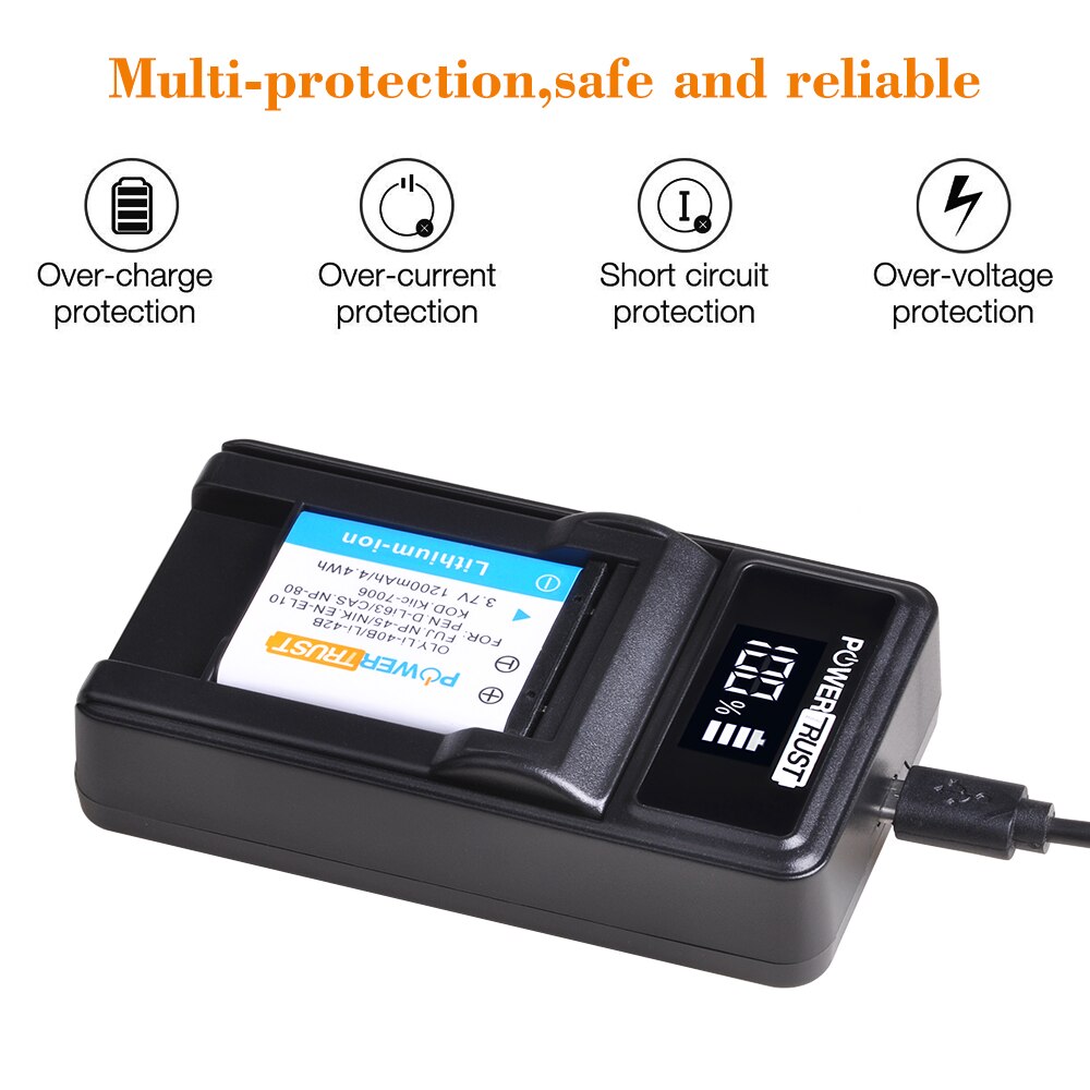 EN-EL10 Li-40B Li-42B NP-45 NP-80 Klic-7006 Batter... – Grandado