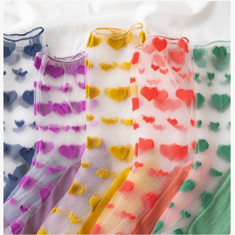Small Fresh Transparent Crystal Silk Socks Breatha... – Grandado