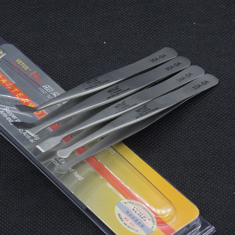 Hoge precisie pincet van VETUS rvs Platte kop Grot... – Grandado