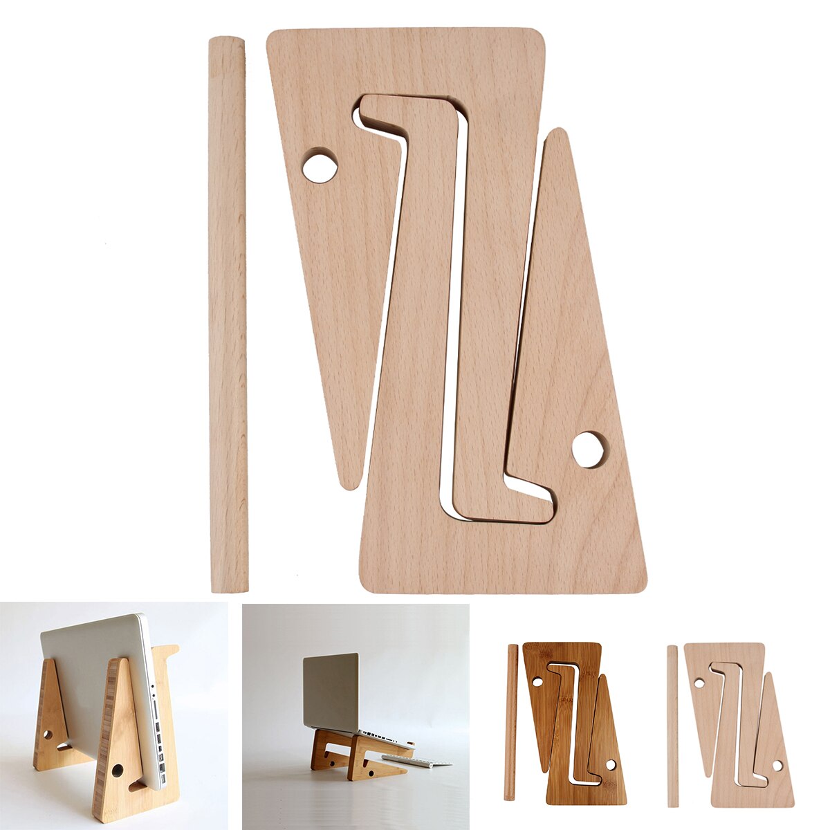 SOONHUA Bamboo/Wood Notebook Computer Mount foldab... – Grandado