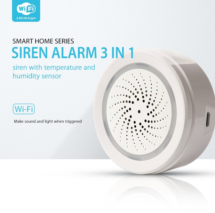Smart Home Security WiFi Siren Alarm with Temperat... – Grandado