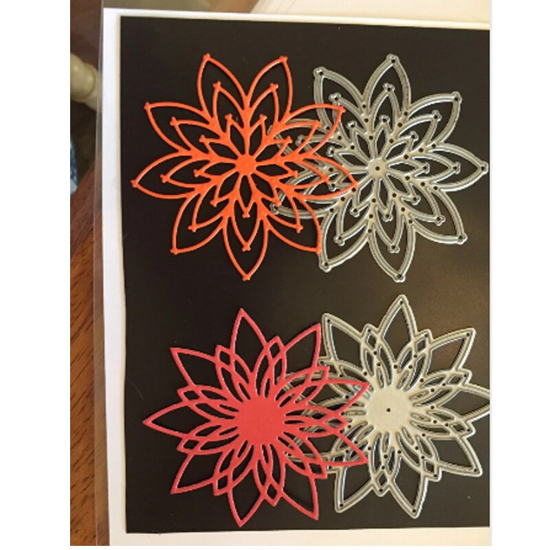 2 Types Lotus Flower Frame Metal Cutting Dies Sten... – Grandado