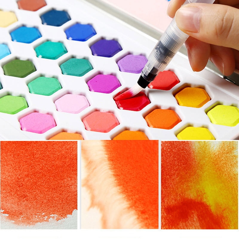 36-Colors Glitter Watercolor Paint Set Watercolour... – Vicedeal