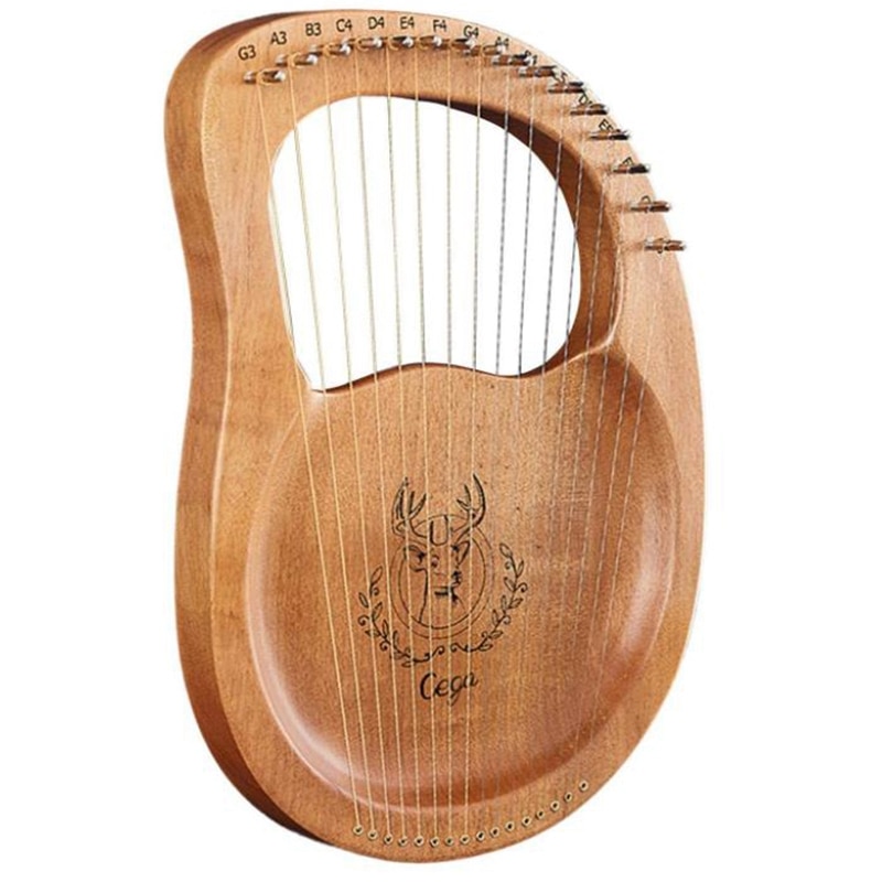 Cega Lyre Harp,16 Metal Strings Harp Mahogany Lyre... – Vicedeal