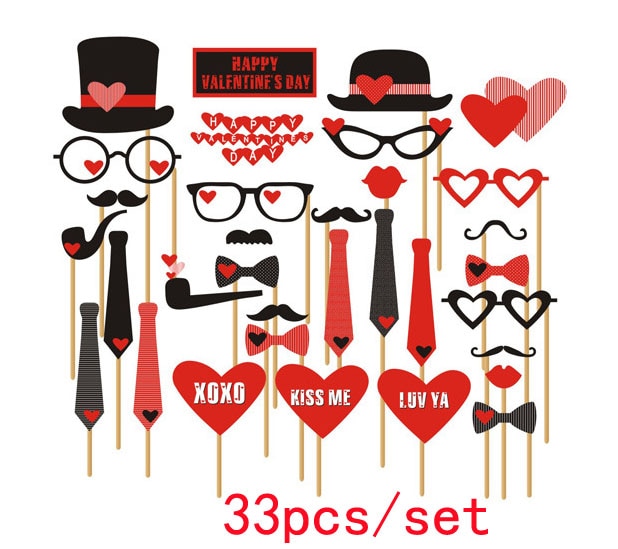 Happy Valentine's Day Photo Booth Props DIY Brides... – Grandado