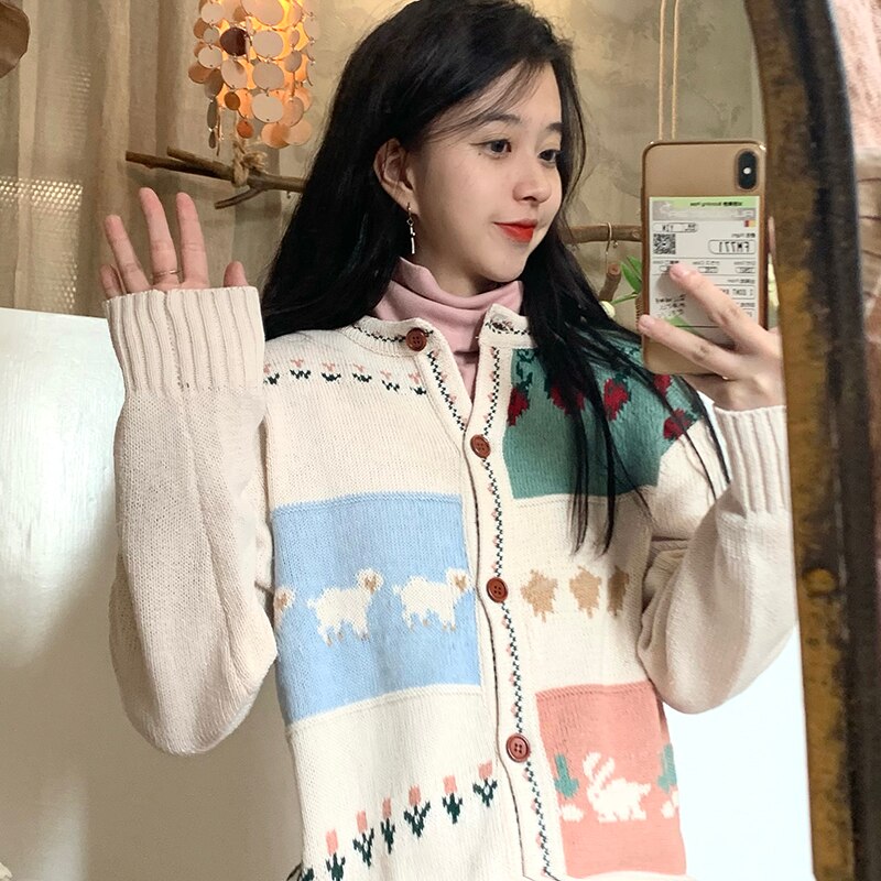 Women's Sweaters Japanese Kawaii Ulzzang Vinta... – Grandado