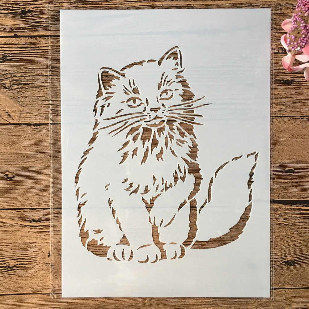A4 29cm A Cat DIY Layering Stencils Painting Scrap... – Grandado