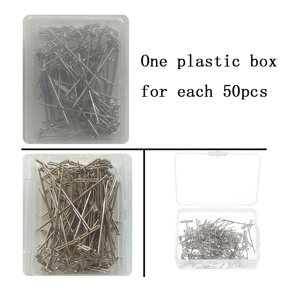 150pcs Wig T-Pins 32mm with Plastic Box for Blocki... – Vicedeal