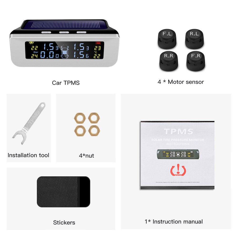 Bandenspanning Monitoring Auto 4 Stuks Sensor Band... – Vicedeal
