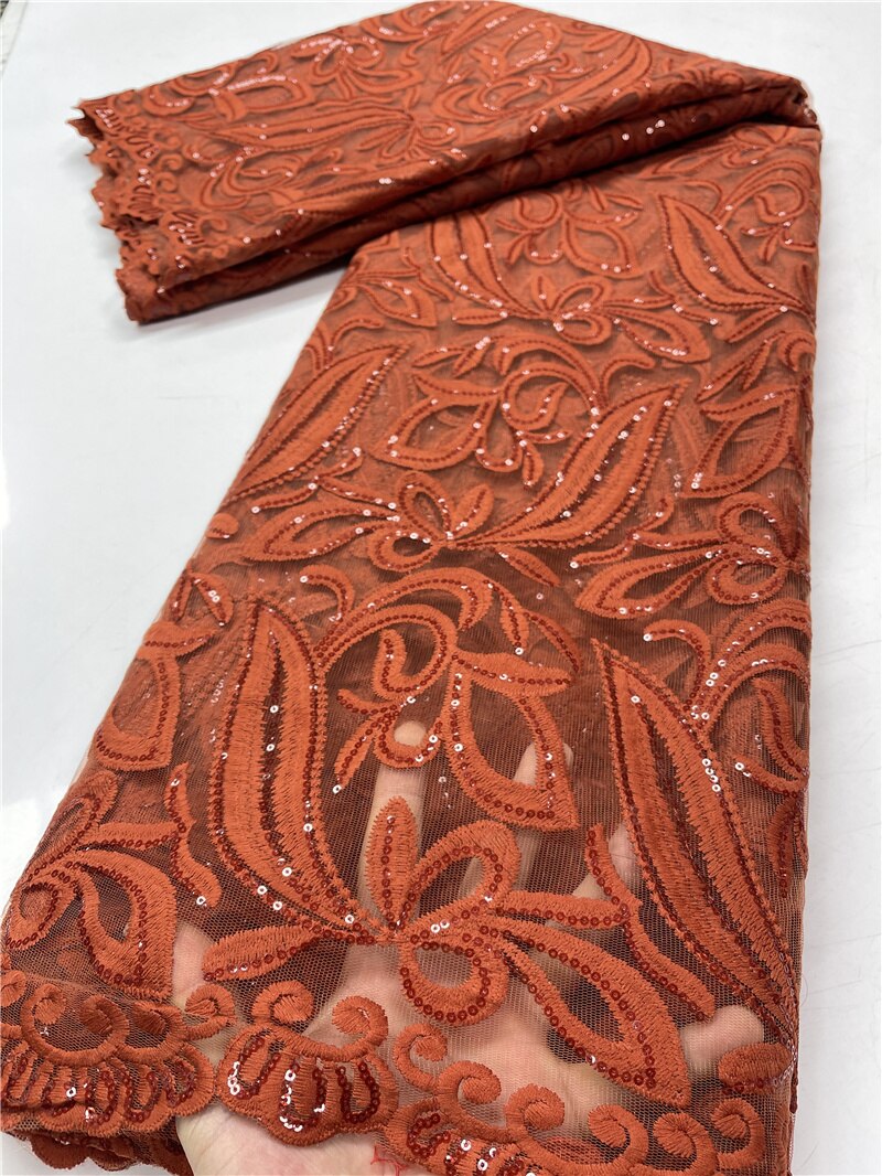 PGC Blue African Mesh Lace Fabric With Sequins Mil... – Vicedeal