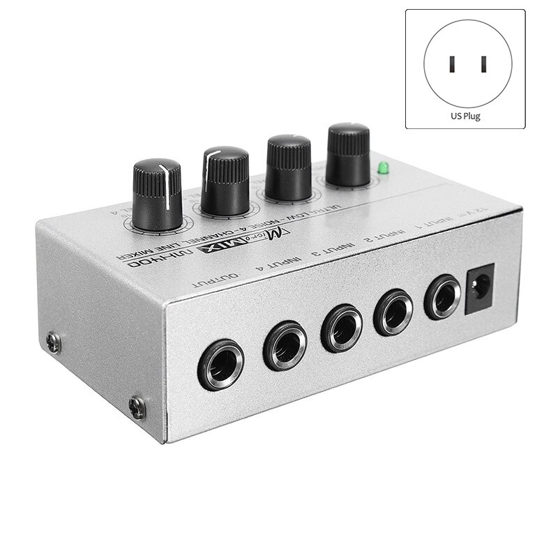 MX400 4 Channels Audio Mixer Signal Mixer Mixer DJ... – Grandado