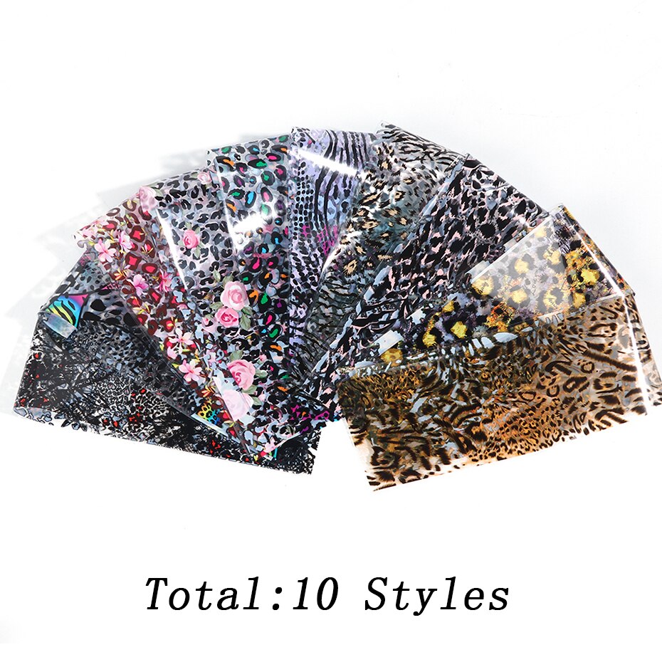 10pcs Mix Print Transparant Luipaard Nail Folie Tr... – Grandado