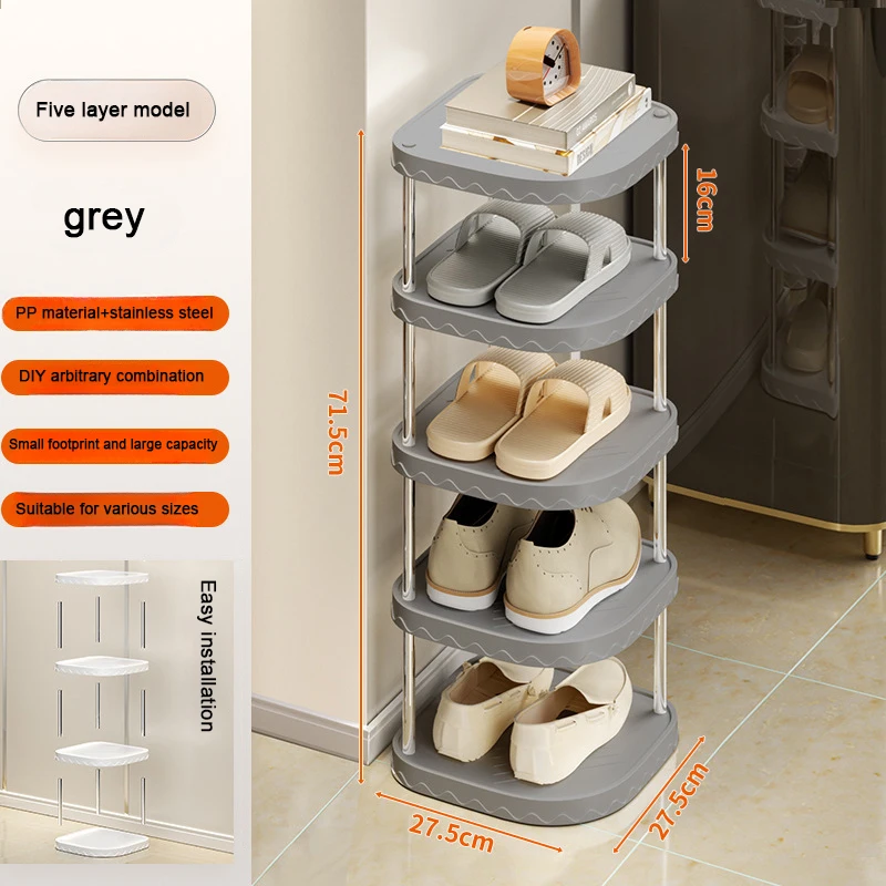 2-8 Tier Narrow Shoe Rack Shelf Space-Saving Verti... – Grandado