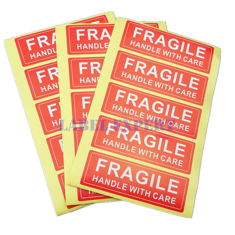 250PCS 1 x 3 inch FRAGILE Handle With Care Label S... – Grandado