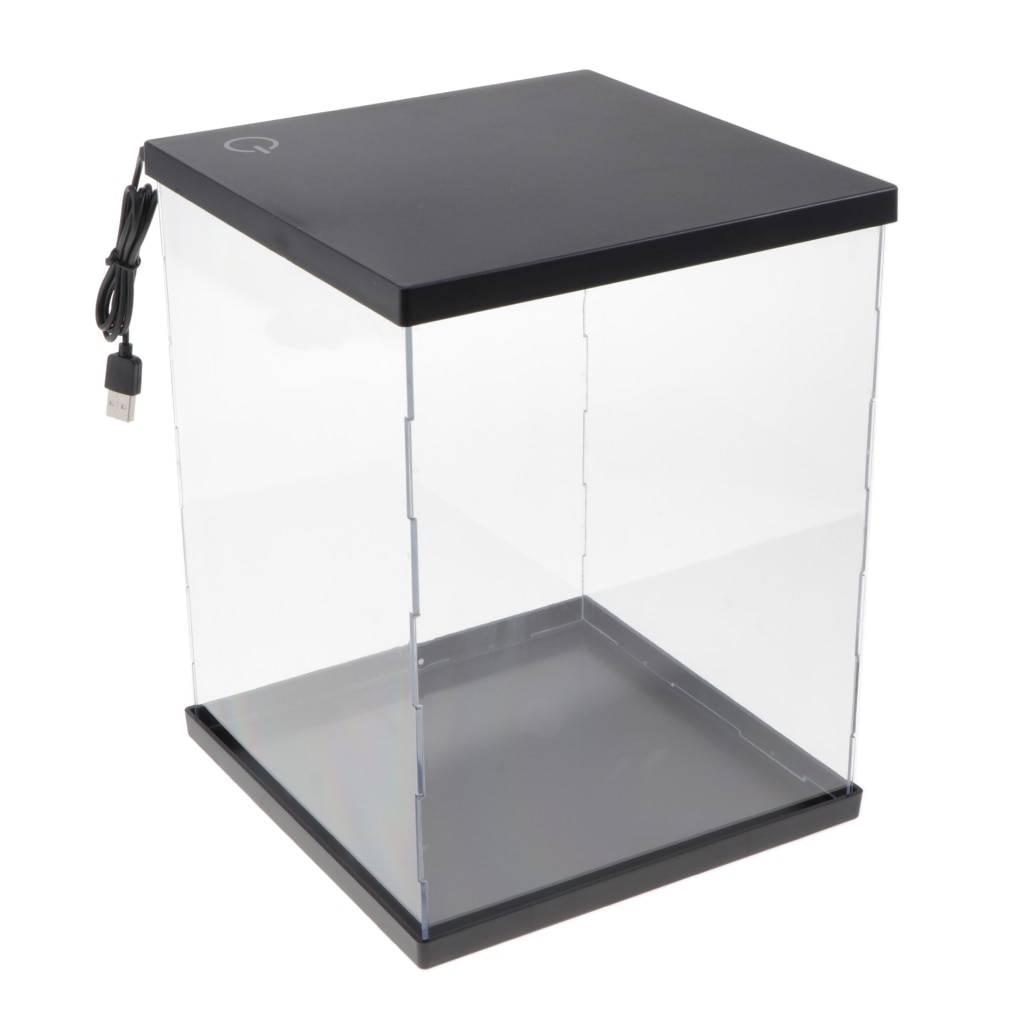 Clear Acrylic Display Case w/ Lights Countertop Bo... – Grandado