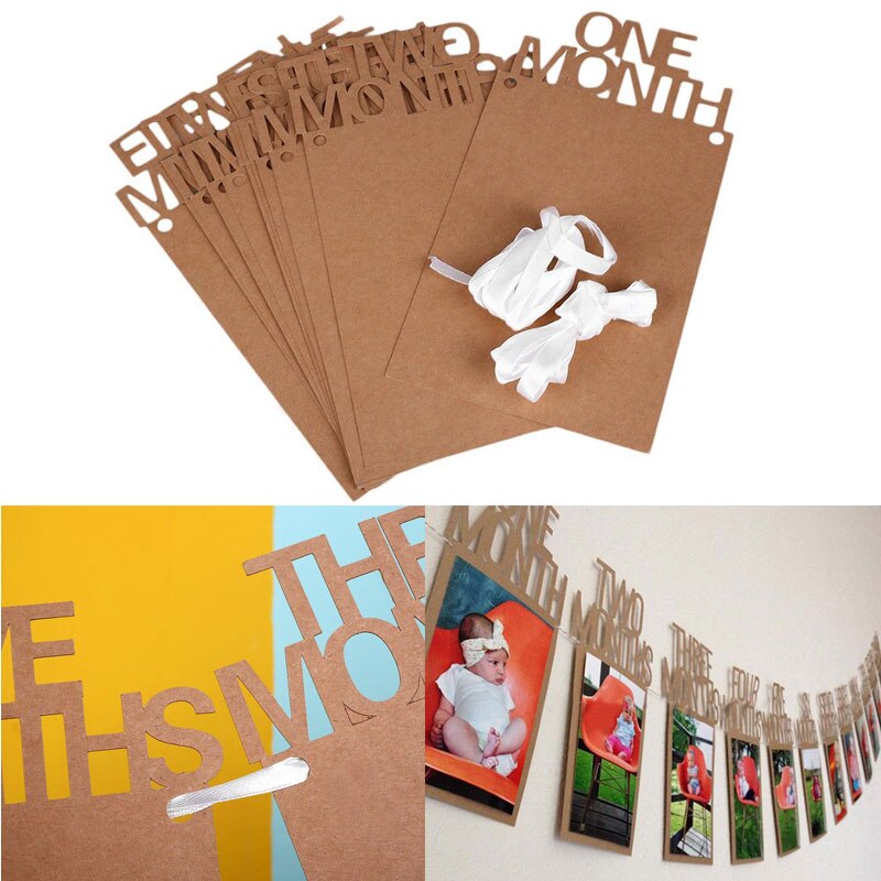 12 Months First Birthday Photo Banner Photo Decora... – Grandado