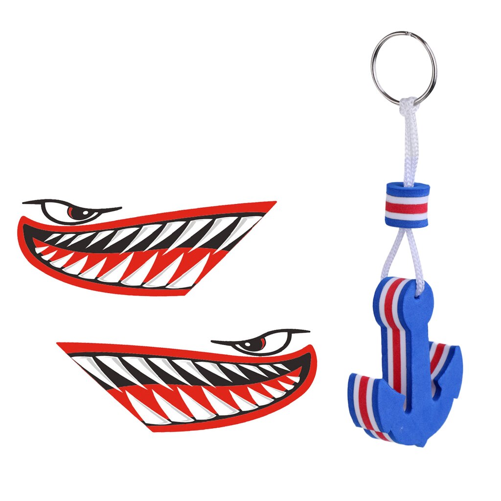 2 Pieces Kayak Shark Teeth Mouth Funny Decal Stick... – Grandado